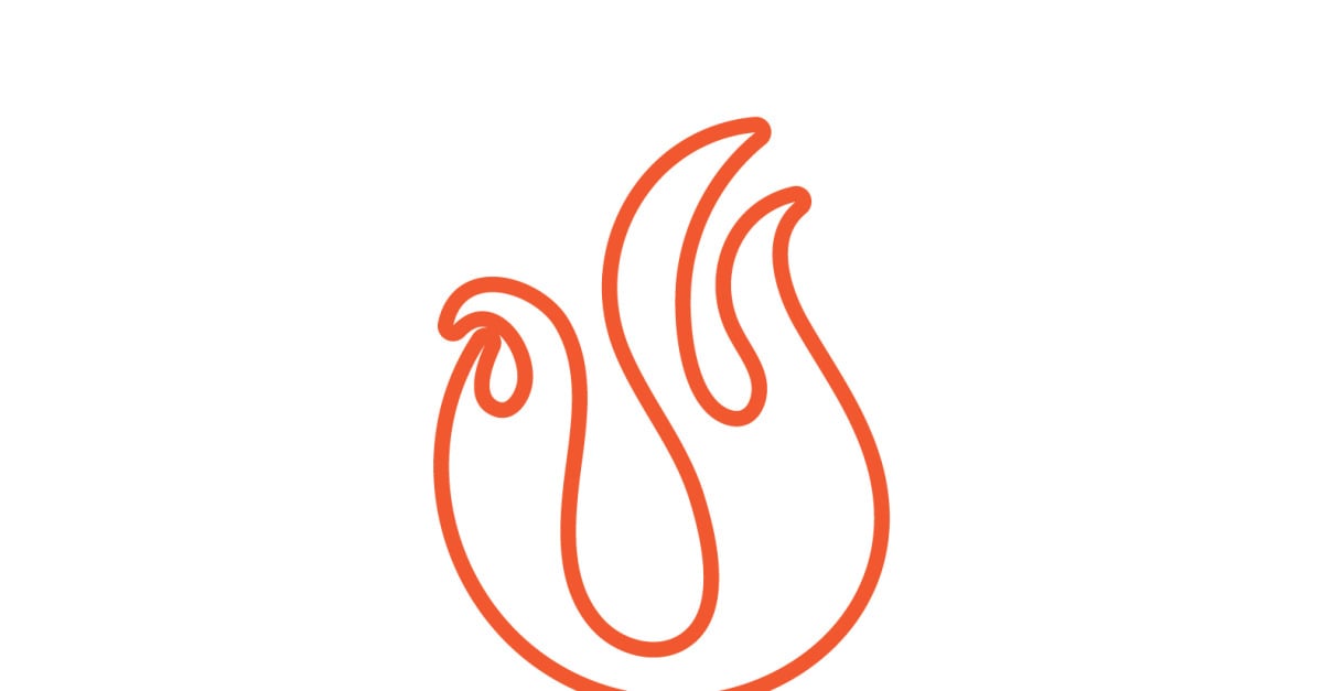 Ateş alev simgesi logo şablonu tasarım öğesi v21