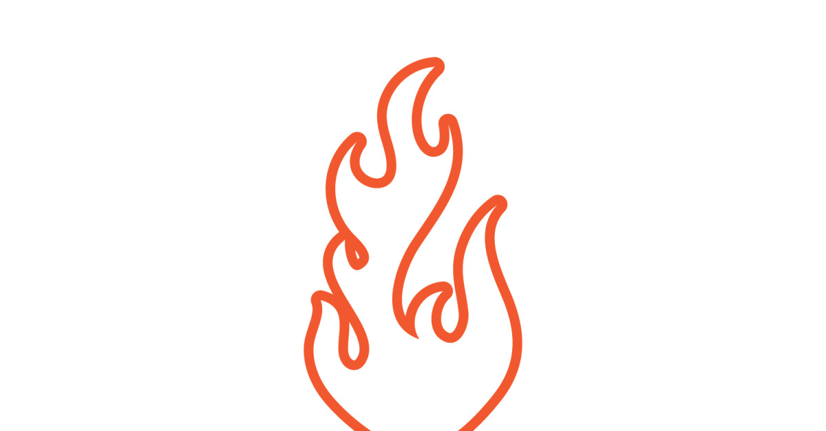 Ateş alev simgesi logo şablonu tasarım öğesi v22