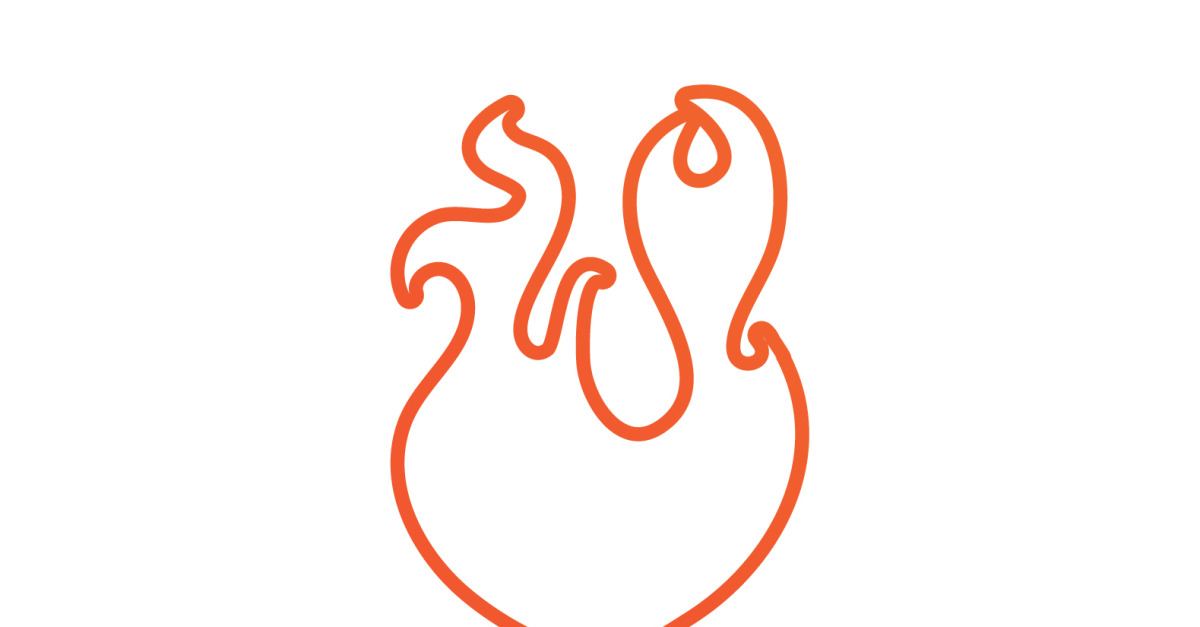 Ateş alev simgesi logo şablonu tasarım öğesi v24