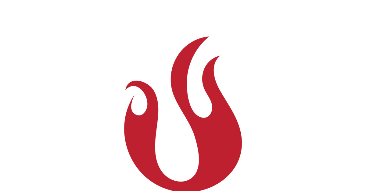 Ateş alev simgesi logo şablonu tasarım öğesi v5