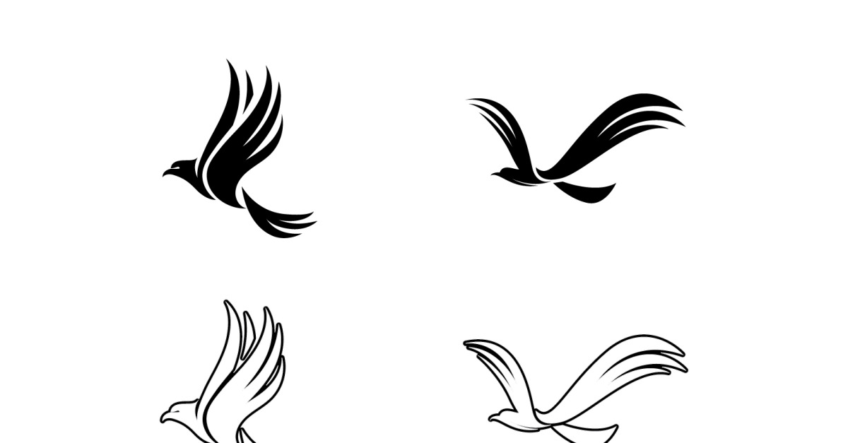 Bird wing flying animal logo vector design version 25