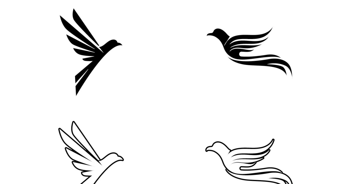 Bird wing flying animal logo vector design version 28