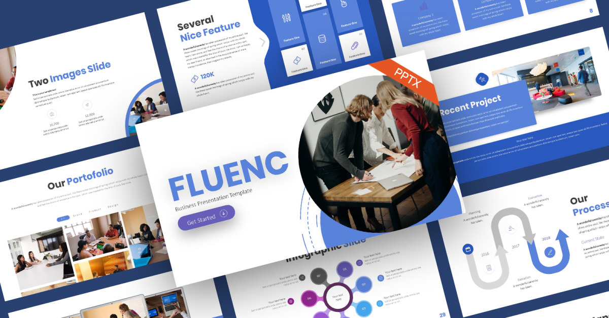 Modèle PowerPoint de Fluenc Professional Business