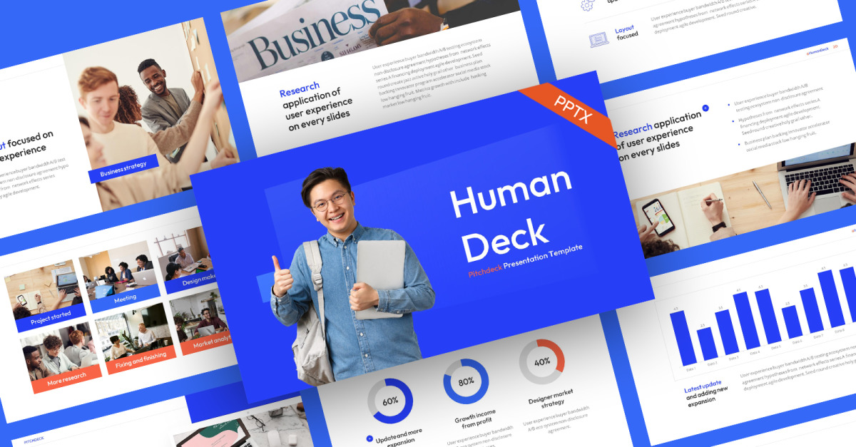 Modèle PowerPoint de plate-forme de présentation des affaires humaines