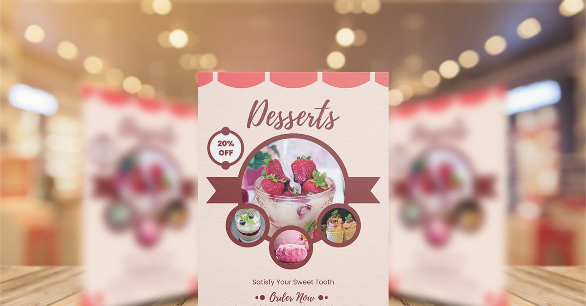 Dessert Food Flyer Template #317577 - TemplateMonster