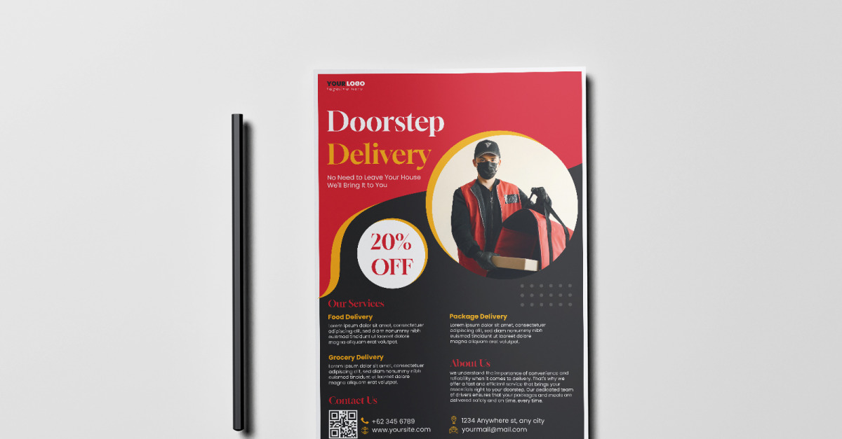 Delivery Service Flyer Template #317699 - TemplateMonster