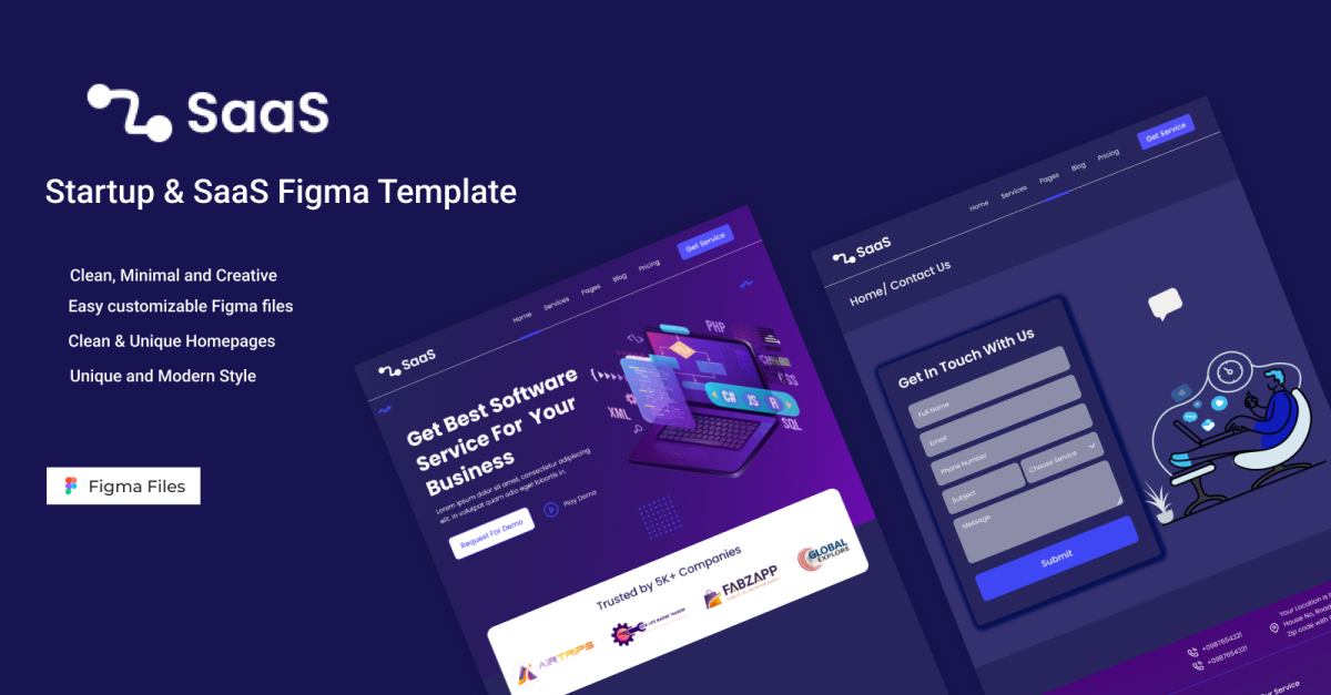 Plantilla Saas_Startup y SaaS Figma #317666 - TemplateMonster