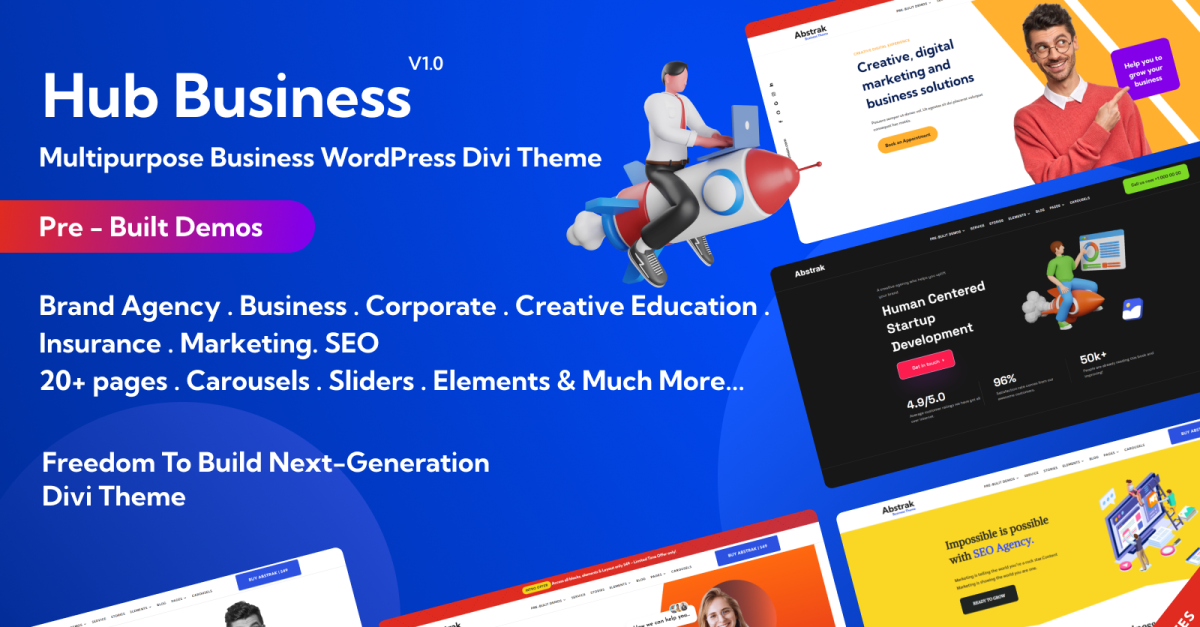 Hub – Thème enfant WordPress Divi pour entreprises polyvalentes