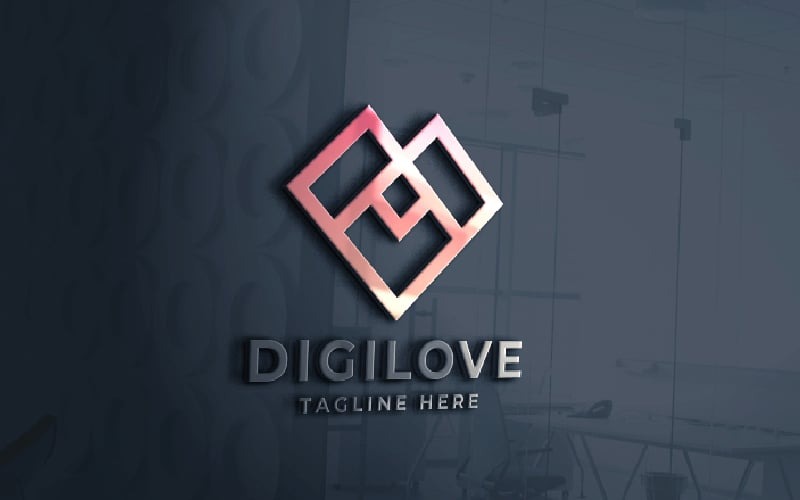 Dijital Aşk Pro Logo Şablonu #317820 - TemplateMonster