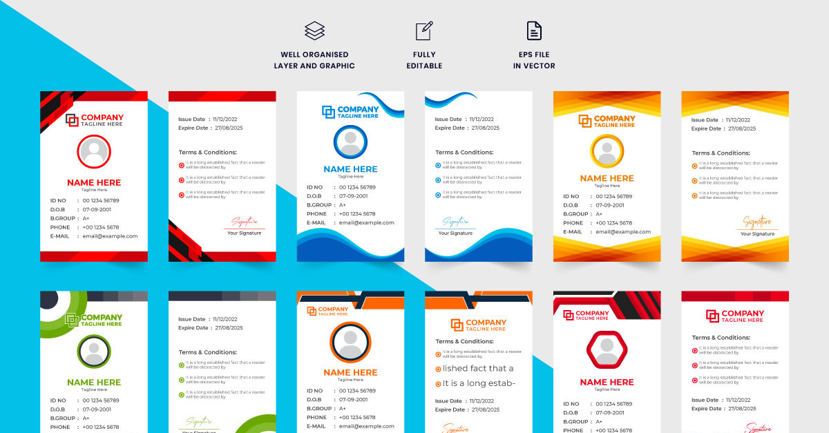 Company access card collection vector - TemplateMonster