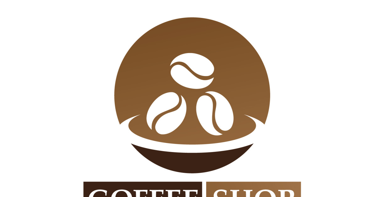 Logotipo de grano de café y imagen de tienda de símbolos v22
