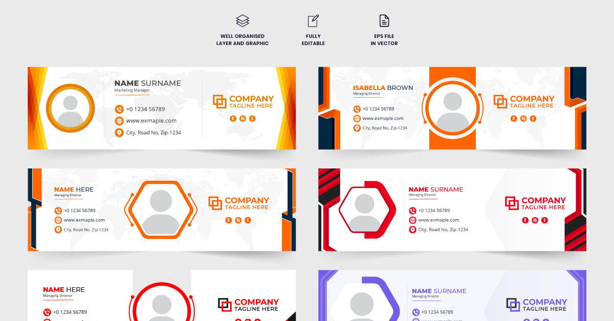 Personal Email signature template vector - TemplateMonster