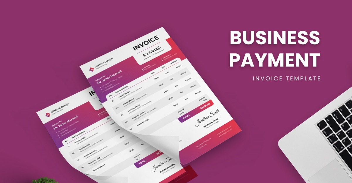 Business Payment Invoice Template #318274 - TemplateMonster