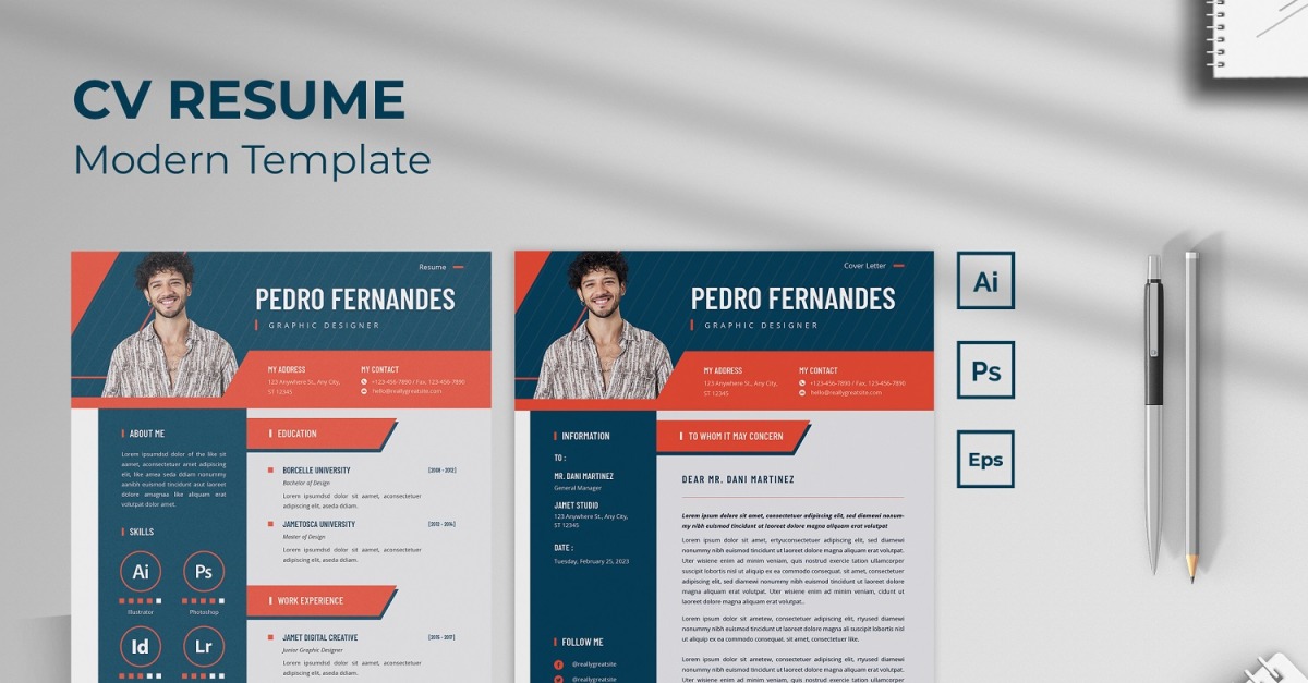 CV de designer professionnel #318240 - TemplateMonster