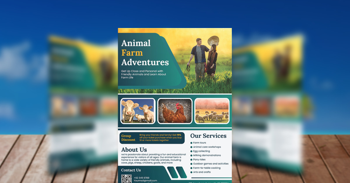 Animal Farm Flyer Template #318459 - TemplateMonster