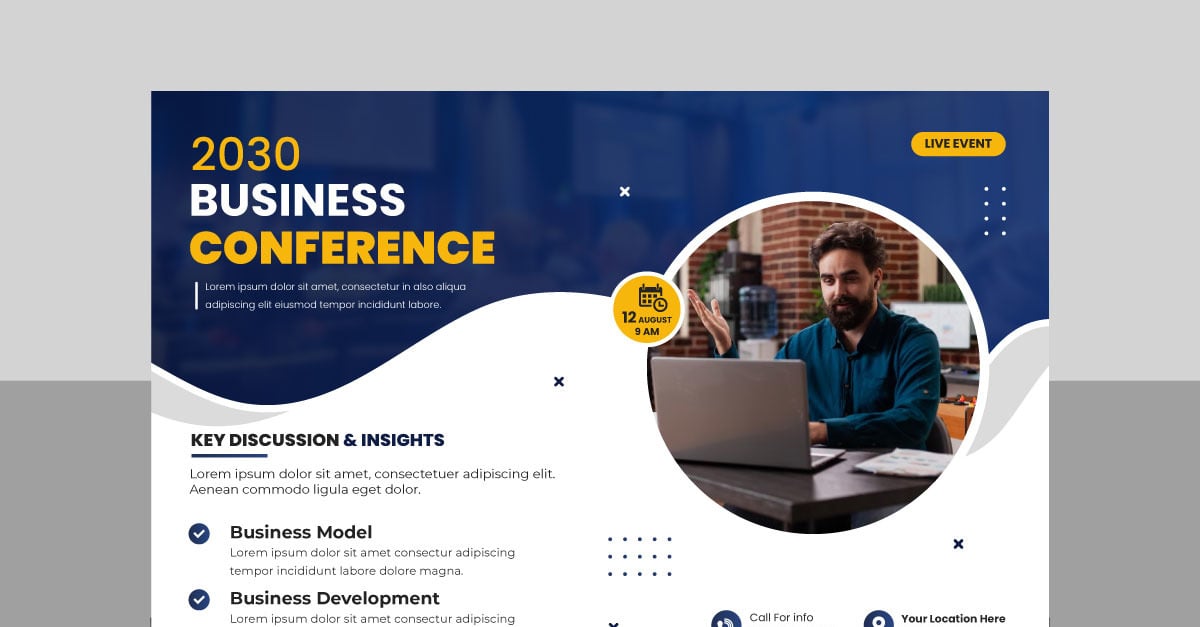 Corporate horizontal business conference flyer template and Business ...