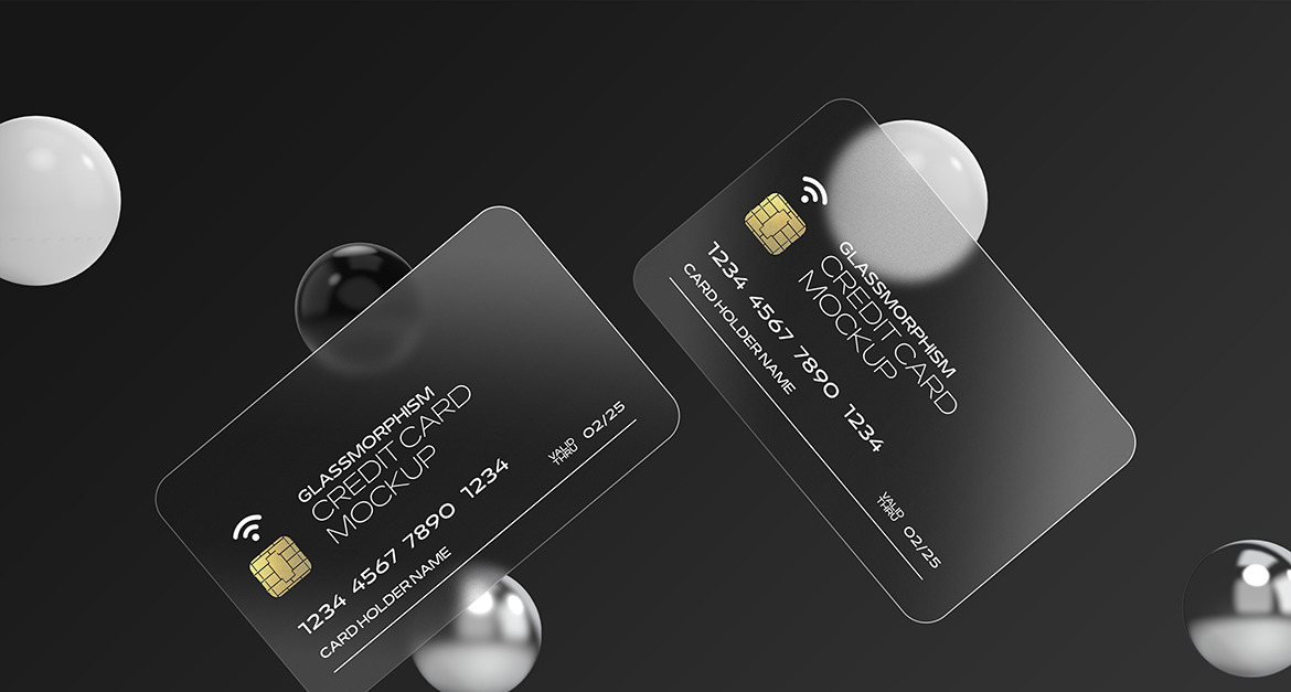 Glass Effect Credit Card Mockup Vol 04 - TemplateMonster