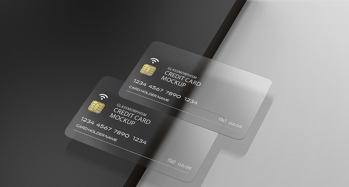 Glass Effect Credit Card Mockup Vol 16 - TemplateMonster