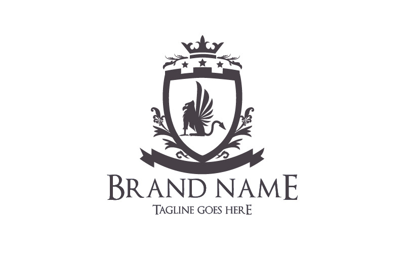 Royal Shield Gryphon Logo Héraldique - la mythologie animale