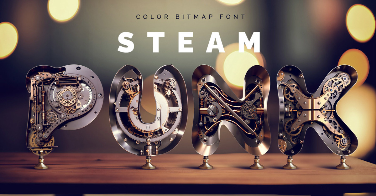 SteampunkAi - Color Bitmap Font #318492 - TemplateMonster