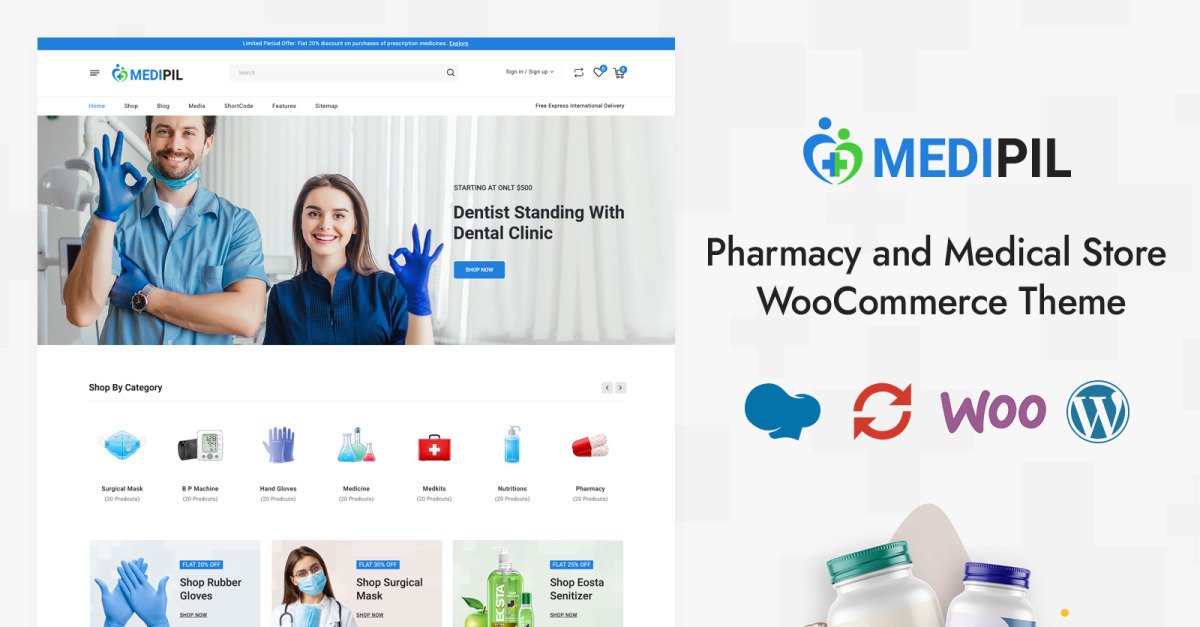 Medipil - Pharmacy and Medical Store WooCommerce Theme