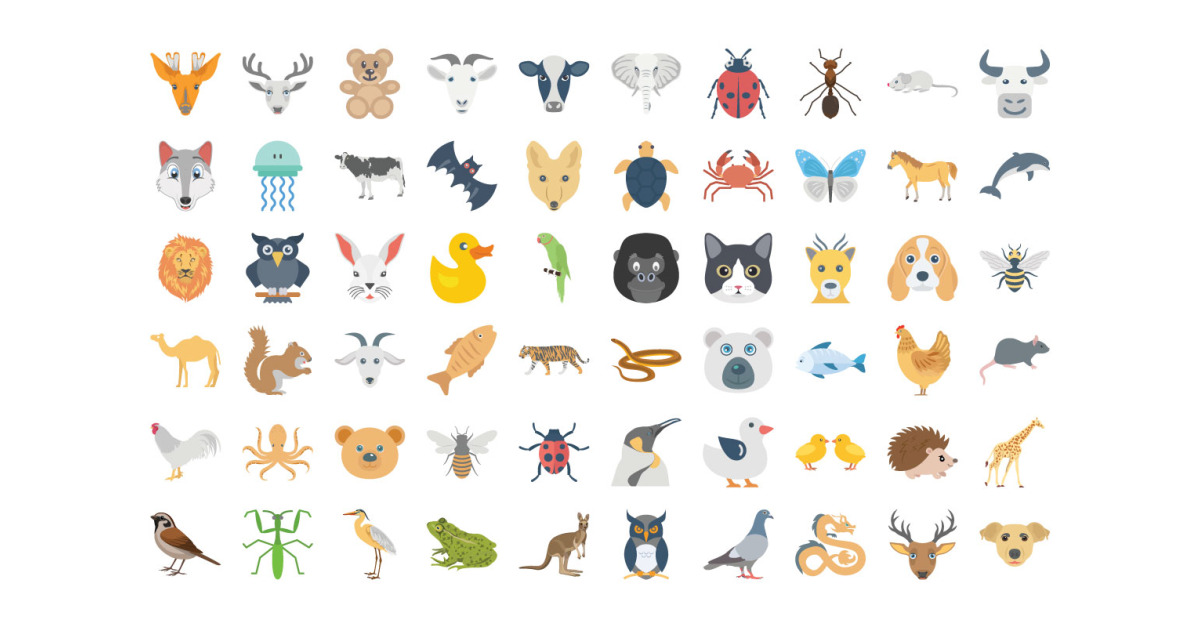 Paquete de iconos de animales| IA | SVG | SVG