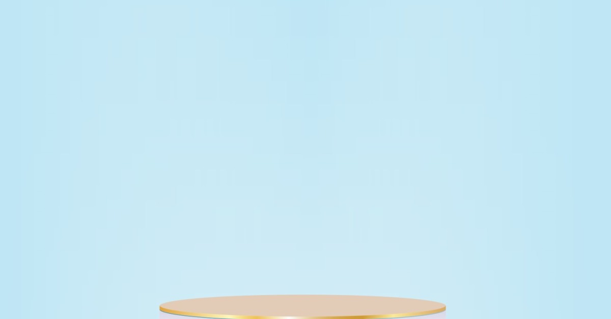 Two Color Marble podium backdrop with sky background