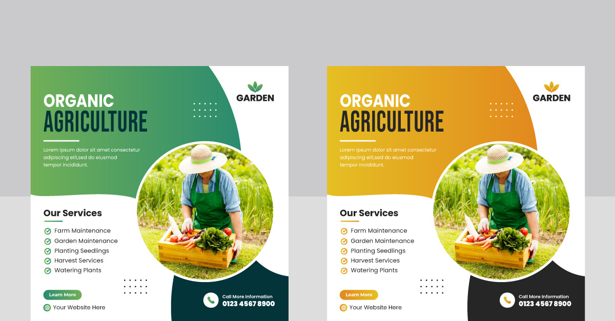 Agricultural and farming services social media post or Lawn gardening ...