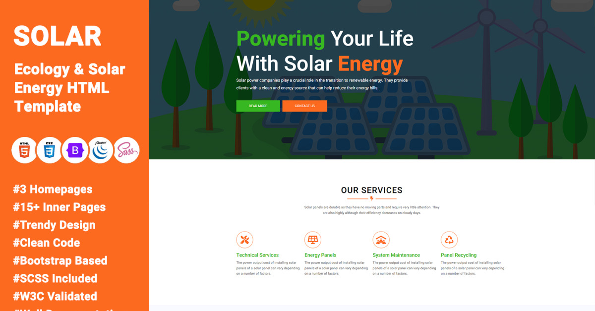 Solar - HTML-Vorlage für Ökologie und Solarenergie