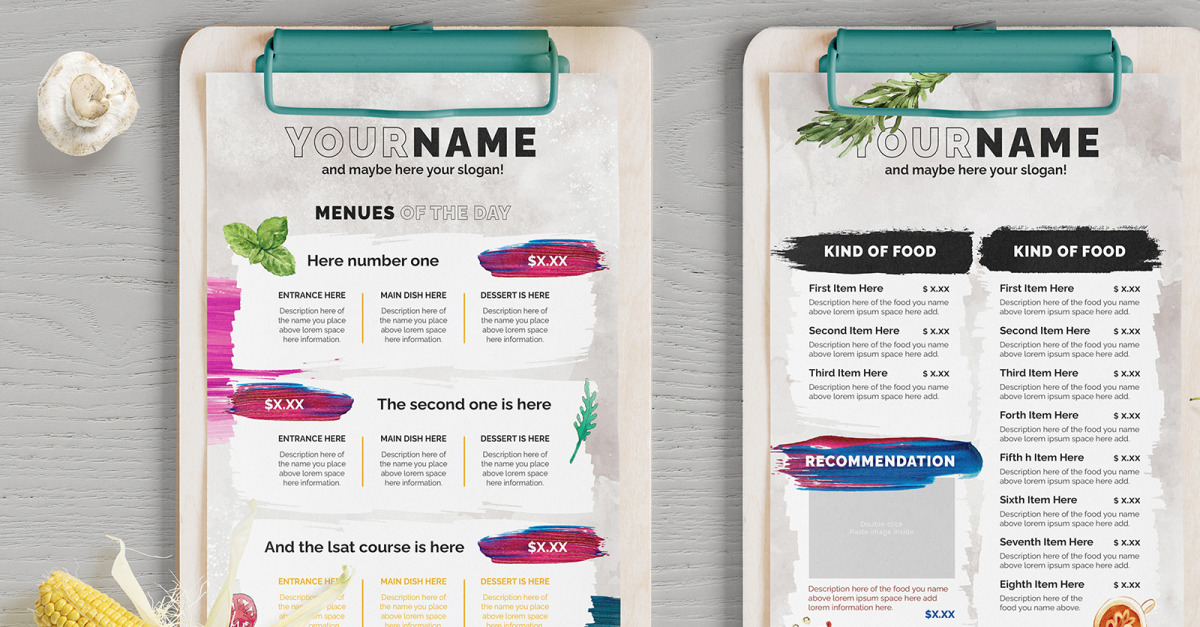 Art Food Menu Identité Complète #319184 - TemplateMonster