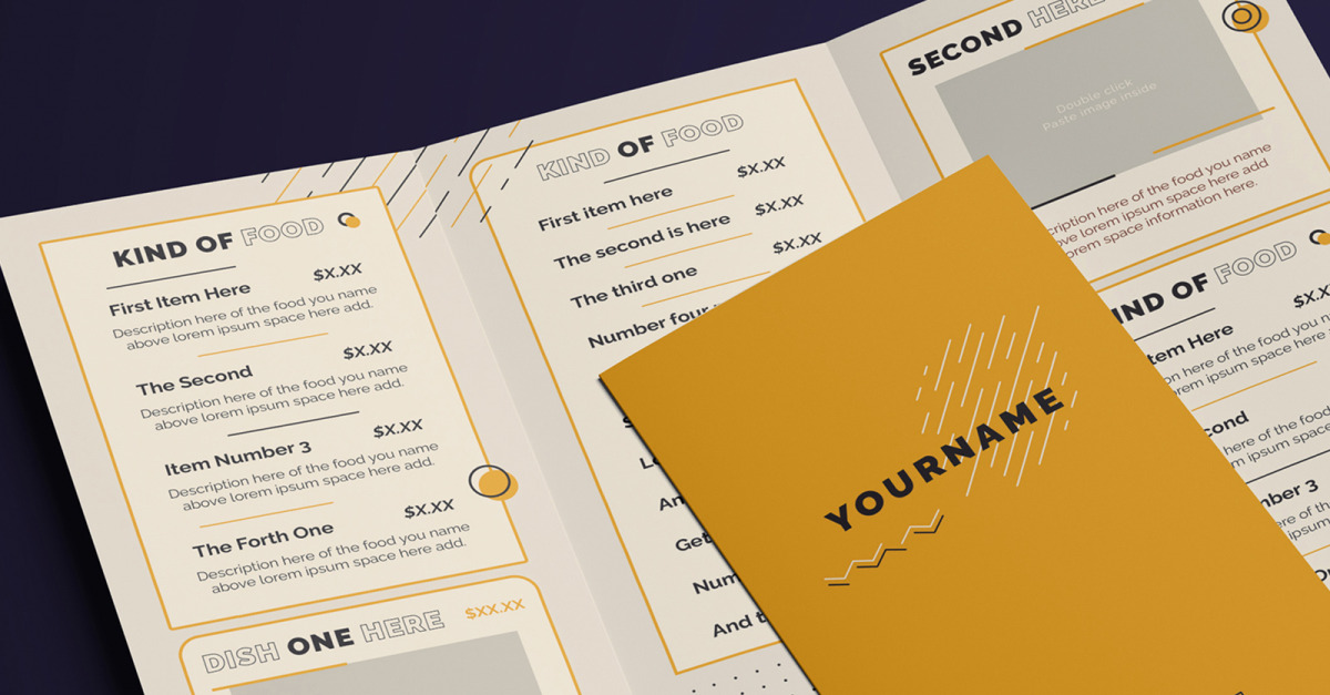 Urban Modern Food Menu Stationery #319182 - TemplateMonster