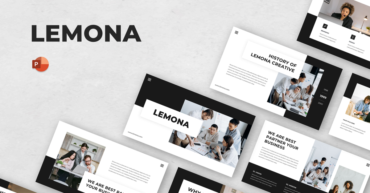 Lemona - 音高甲板Powerpoint模板 #319204 - TemplateMonster