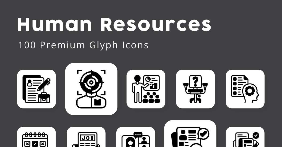 Human Resources Glyph Icons #319451 - TemplateMonster
