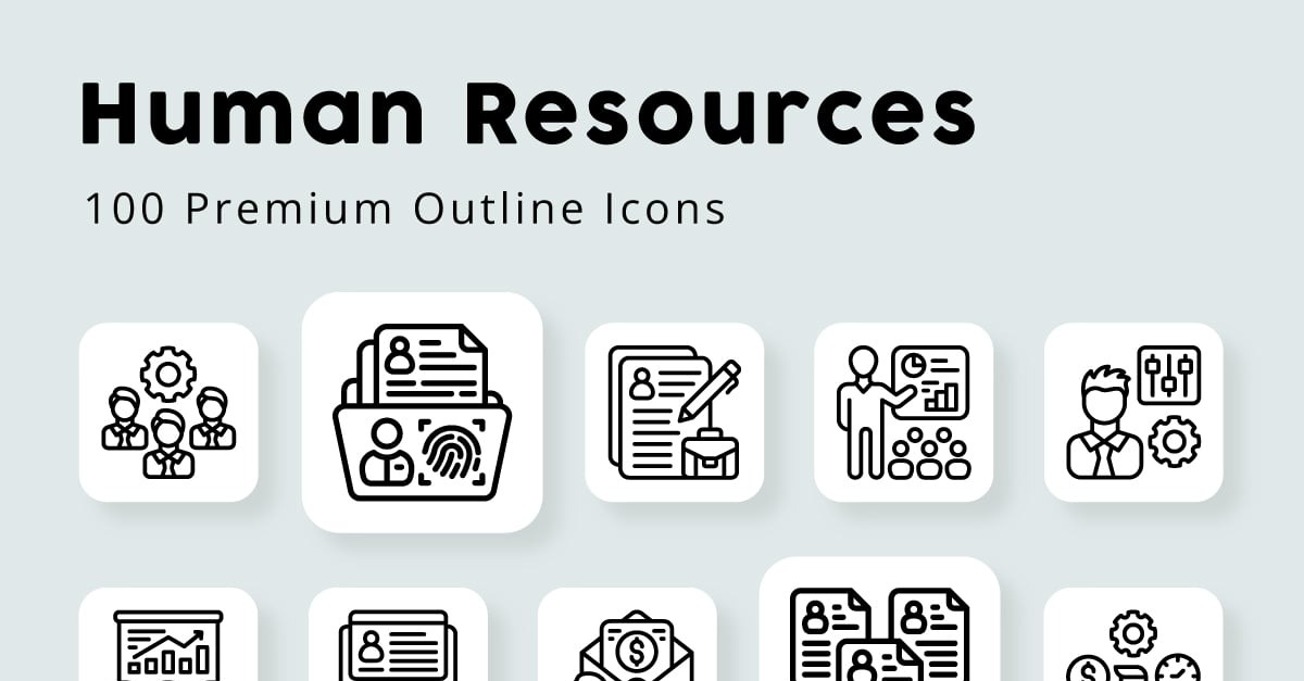 Human Resources Outline Icons #319450 - TemplateMonster