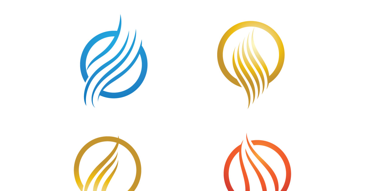 Hair line wave design logo and symbol vector v55