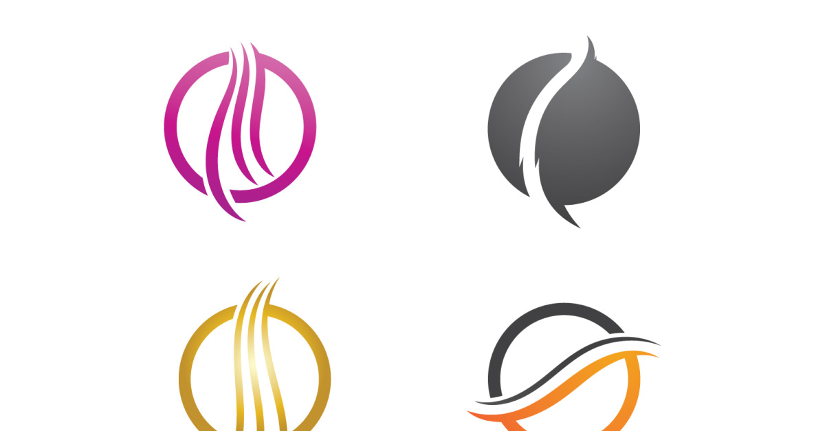 Hair line wave design logo and symbol vector v61