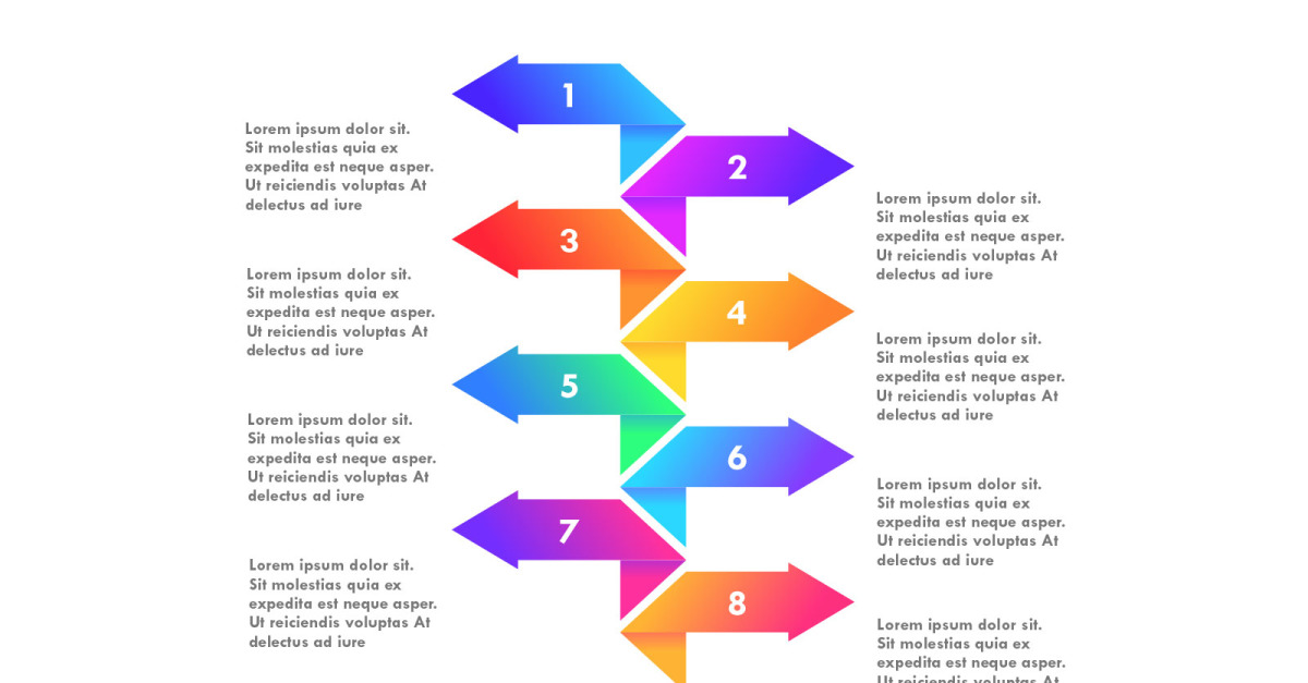 Renkli Ok Infographic İş Akışı Zaman Çizelgesi Vektör Şablonu