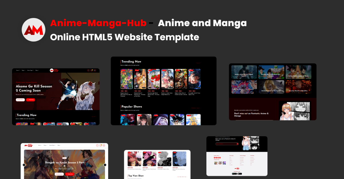 Anime&Manga-Hub - Anime and Manga Online HTML5 Website Template