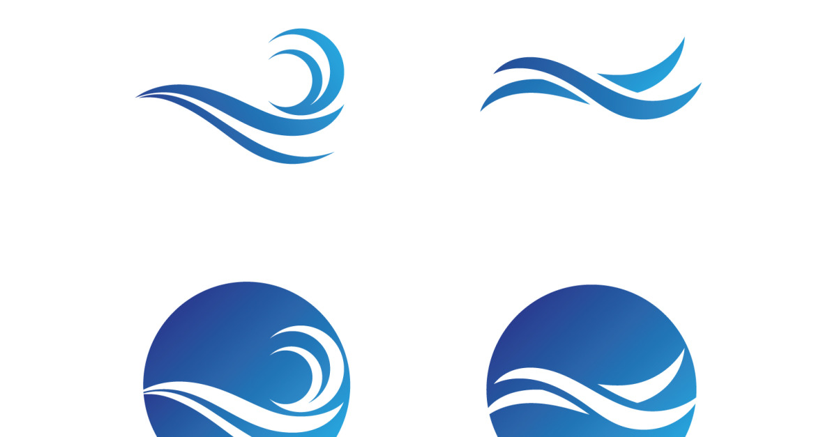 Water beach wave logo vector design v2 - TemplateMonster