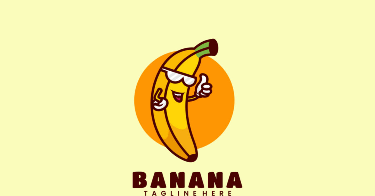 Banana Mascot Cartoon Logo #319809 - TemplateMonster