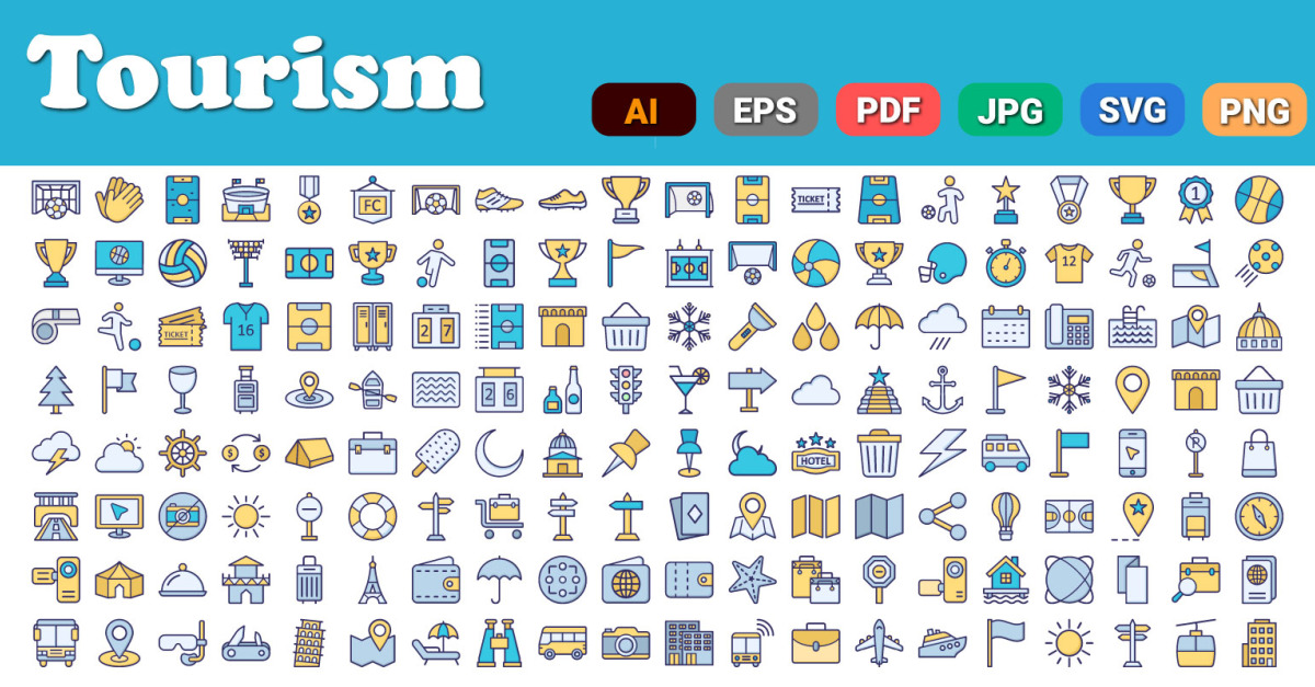 Icono de Vector de turismo totalmente editable
