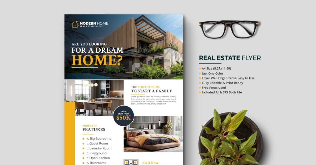 Real Estate Flyer, Editable Real Estate Flyer Leaflet Pamphlet or ...