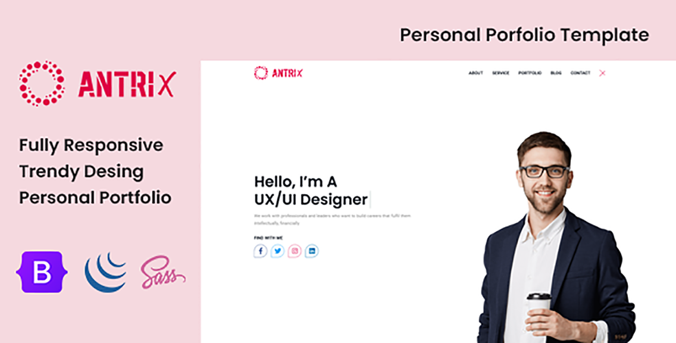 Antrix - Persönliches Portfolio HTML5-Vorlage