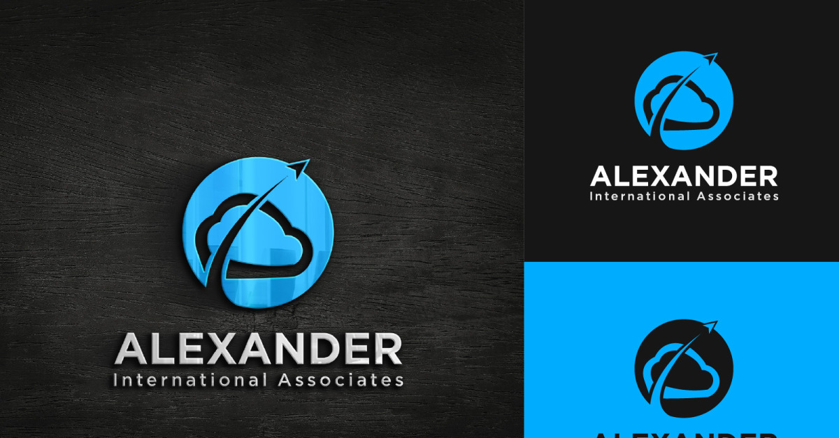 Bulut Çemberi Yukarı Ok Logo Tasarımı - TemplateMonster