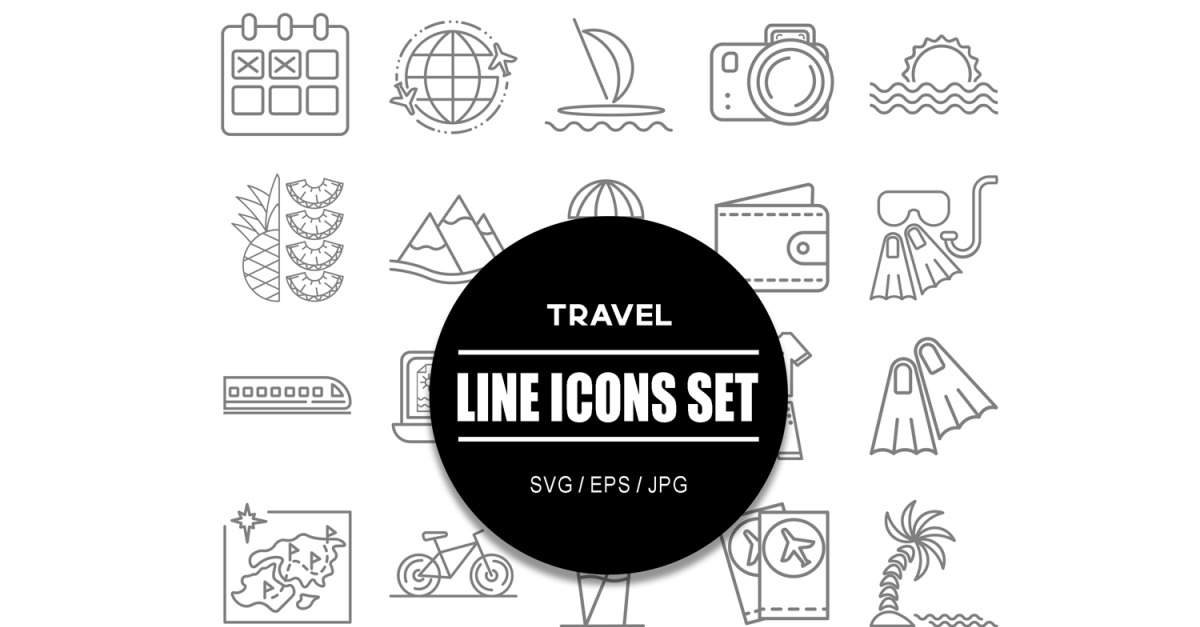 Holiday Travel Icon Set Bundle #320694 - TemplateMonster