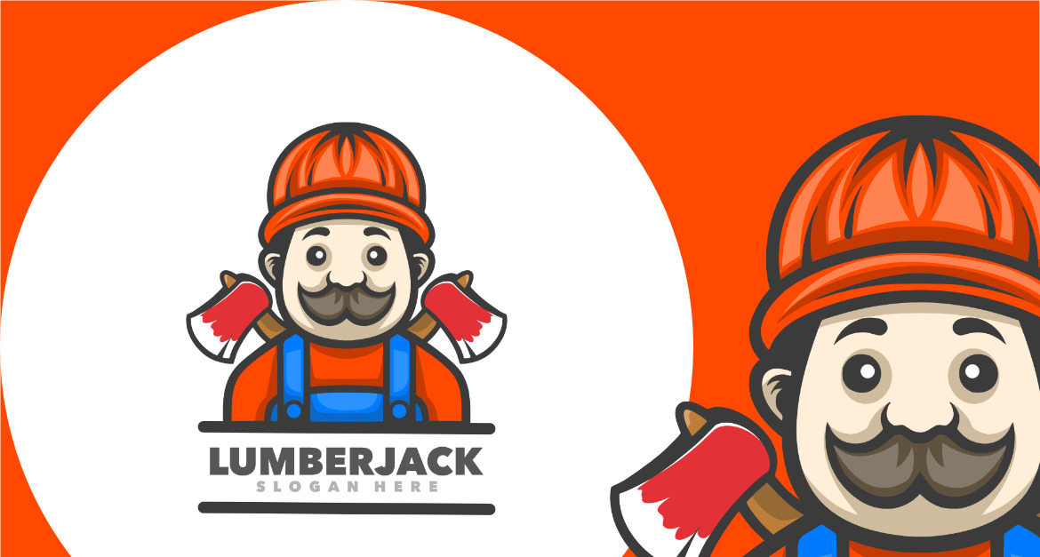 Lumber Cute Funny Mascot Logo #320655 - TemplateMonster