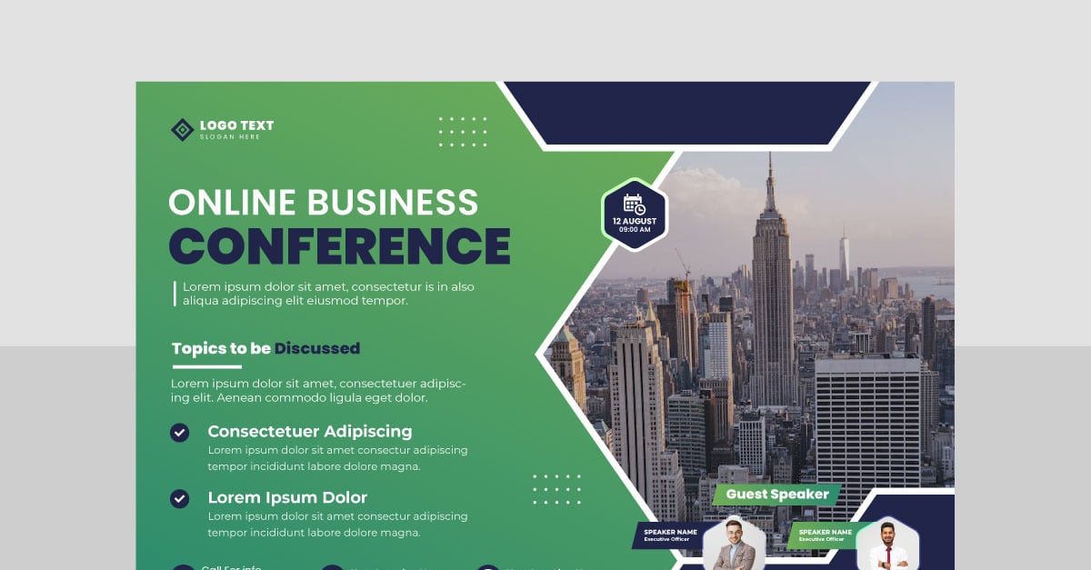 Abstract online business conference invitation banner or live webinar ...