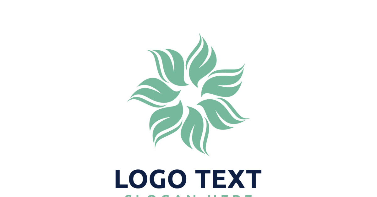 Leaf Circle flower logo symbol or design your logo Brand v12