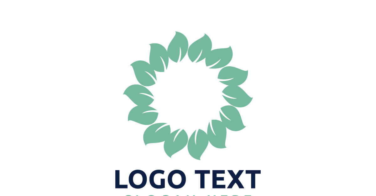 Leaf Circle flower logo symbol or design your logo Brand v16