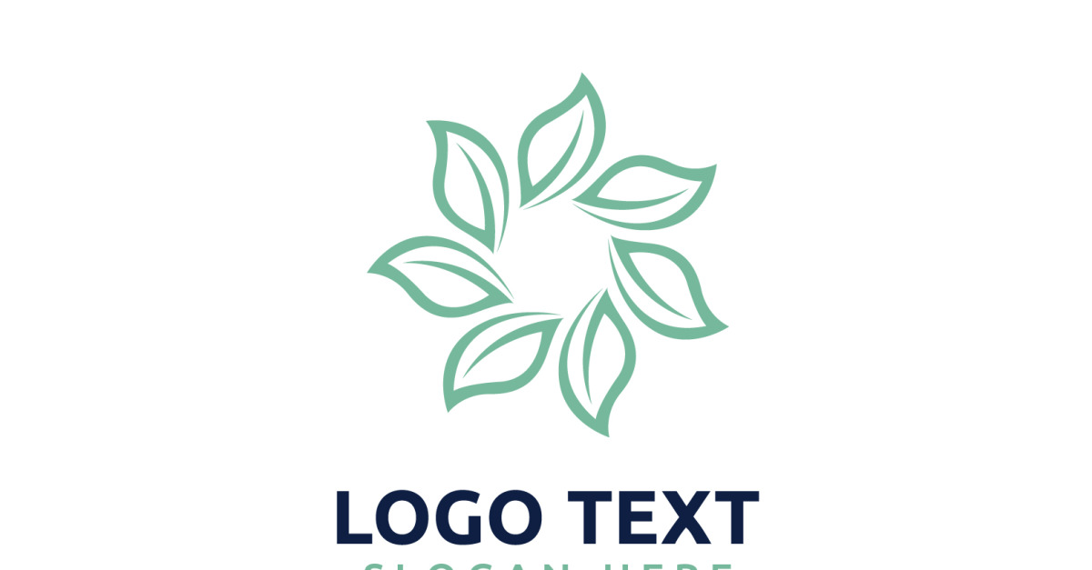 Leaf Circle flower logo symbol or design your logo Brand v19